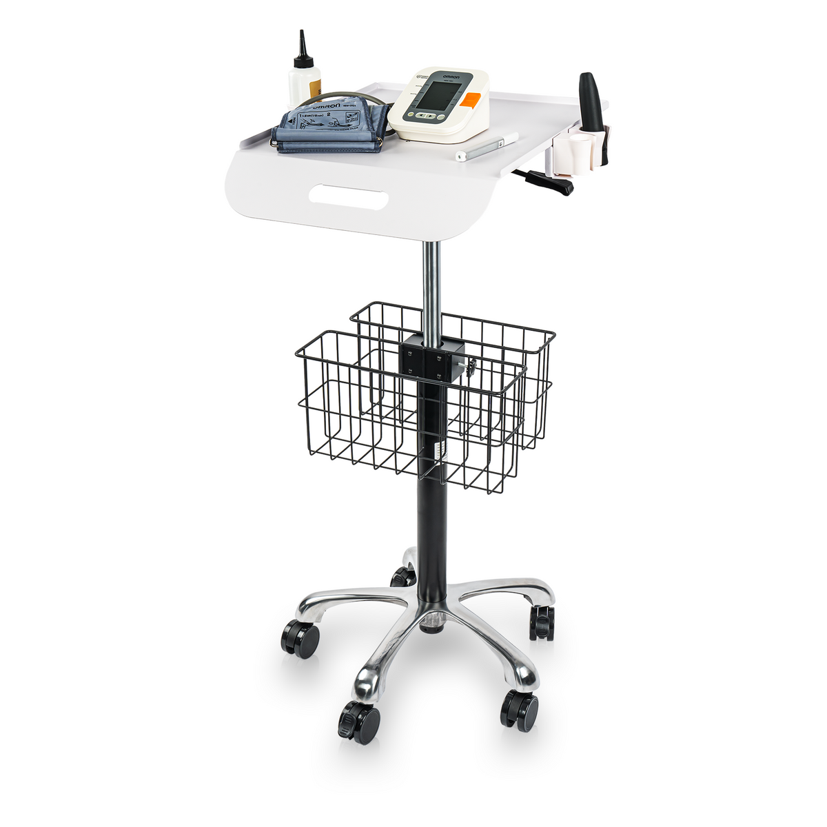 MC-12 - Medical Cart Mobile Trolley Cart with Wheels 27.5"-37" Height ...
