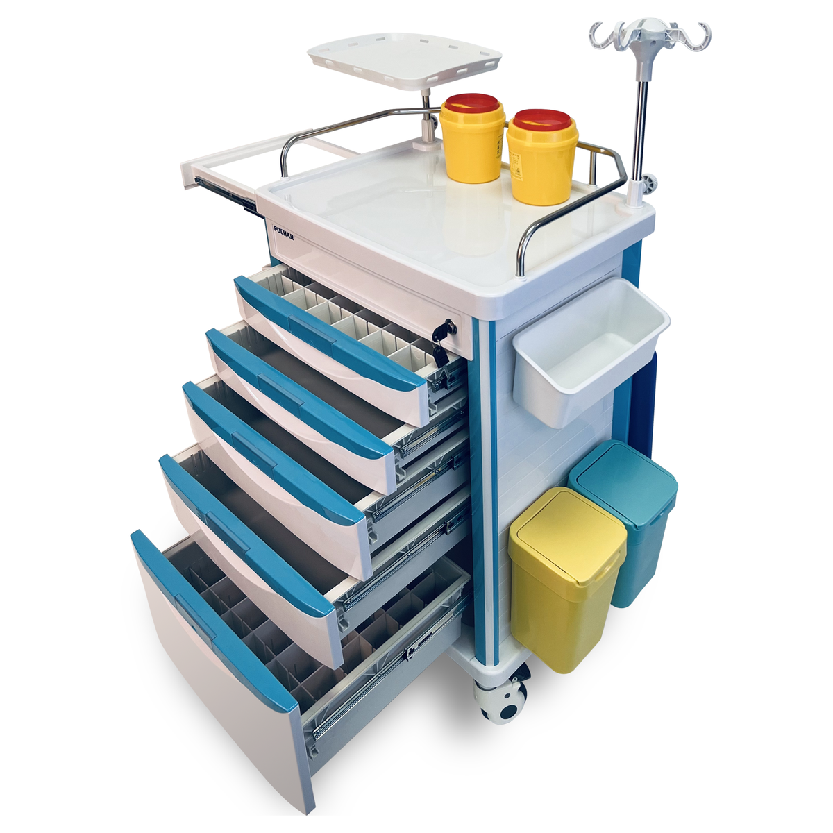 ET-02 - Medical Crash Cart with Emergency Accessory - Cardiac Board, I ...