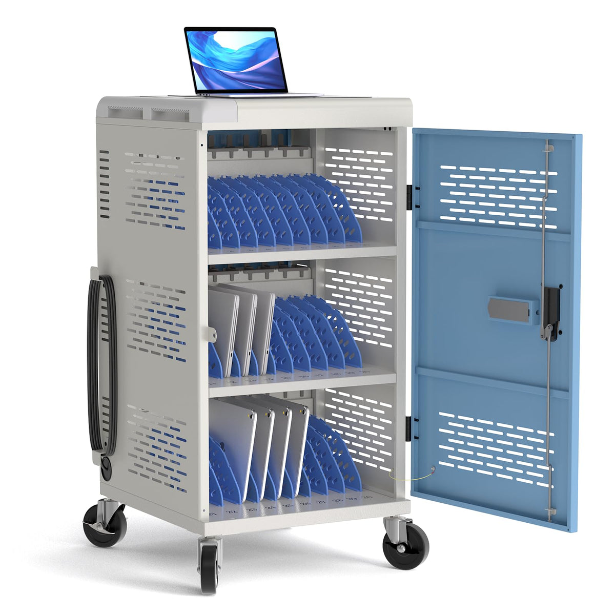 C30B-T - Fully Assembled 30-Unit Charging Cart with Electronic Keypad ...